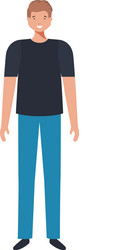 Young man standing avatar character Royalty Free Vector
