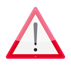 Triangle shaped caution sign pixel perfect Vector Image