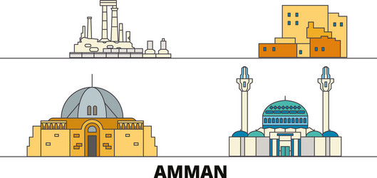 Jordan amman king abdullah i mosque travel Vector Image