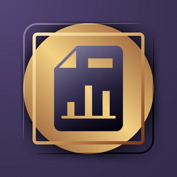 Purple document with graph chart icon isolated Vector Image
