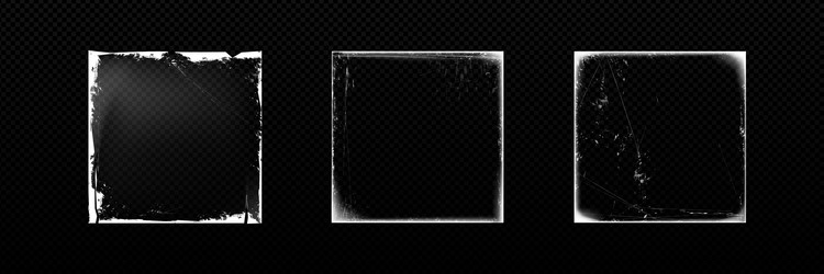 Realistic set of distressed edge vinyl covers Vector Image