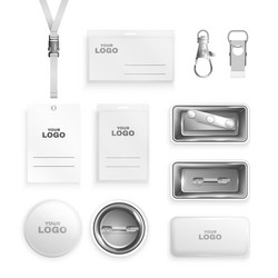 Realistic badges set Royalty Free Vector Image