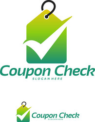 Coupon check logo designs concept ticket Vector Image