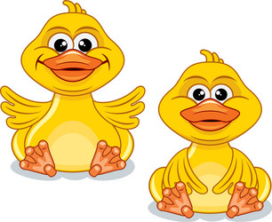 Cartoon funny duck waving hand isolated Royalty Free Vector