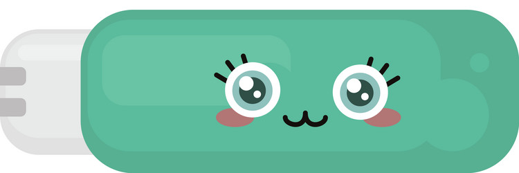 Green usb drive on white background Royalty Free Vector