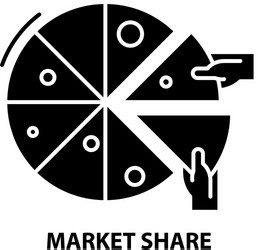 Market share symbol icon black sign Royalty Free Vector