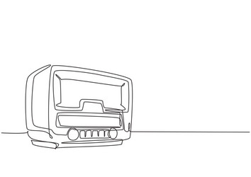 One single line drawing retro old classic Vector Image