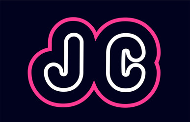 Jc j c blue pink colorful alphabet Royalty Free Vector Image