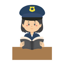 Police read a book Royalty Free Vector Image - VectorStock
