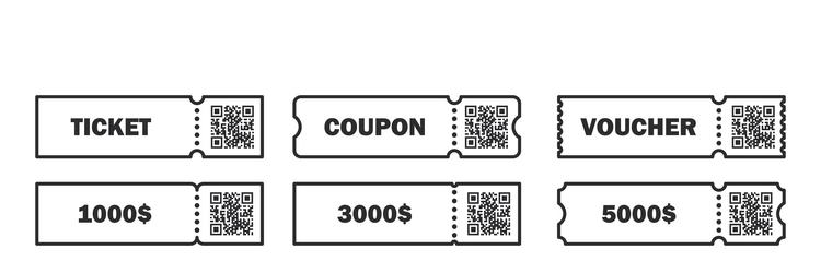 Blank ticket templates discount voucher templates Vector Image