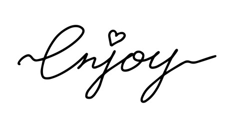 Enjoy word hand drawn lettering black typography Vector Image