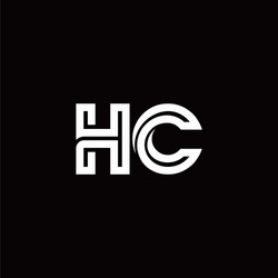 Hc monogram logo with hexagon shape and line Vector Image