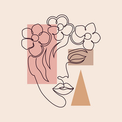 Minimal woman face Royalty Free Vector Image - VectorStock