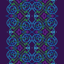 Psychedelic floral seamless border Royalty Free Vector Image