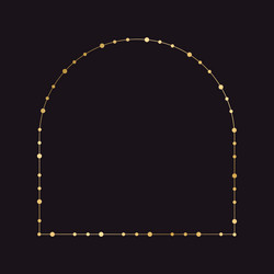 Abstract geometric arch frame with golden dots Vector Image