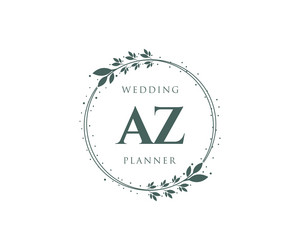 Az initials letter wedding monogram logos Vector Image