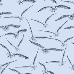 Seamless pattern of sketches flying heron flock Vector Image