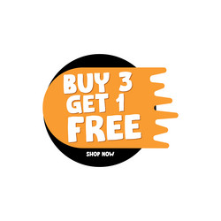 Buy 3 get 1 free sale banner design template Vector Image