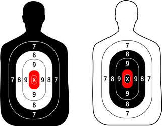 Cowboy is in full growth target shooting a man Vector Image