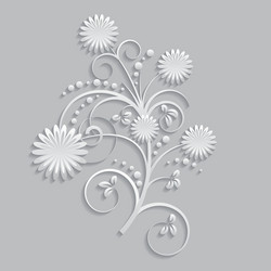 3d white realistic layeredcreative paper cut Vector Image