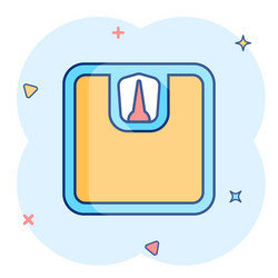 Cartoon bathroom scale weigher icon in comic Vector Image