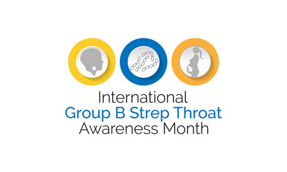Group b strep throat awareness month Royalty Free Vector