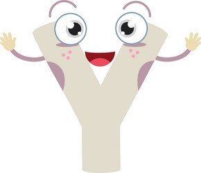 Y orange glossy letter cute childish alphabet Vector Image