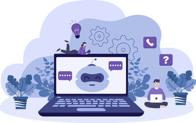 Robot virtual assistance or chatbot background Vector Image