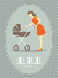 Logotype mother with newborn baby on hands Vector Image