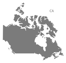 Canada regions map grey Royalty Free Vector Image