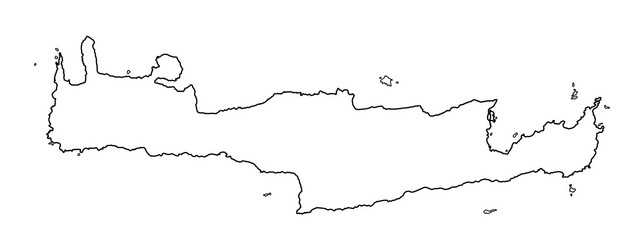 Crete map silhouette greek island Royalty Free Vector Image