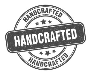 Hand crafted stamp label round Royalty Free Vector Image