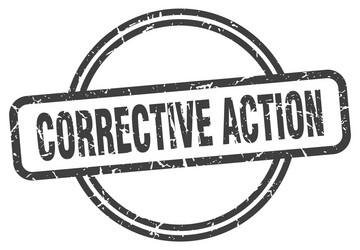 Corrective action stamp corrective action label Vector Image