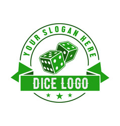 Dice logo design vintage retro stamp Royalty Free Vector