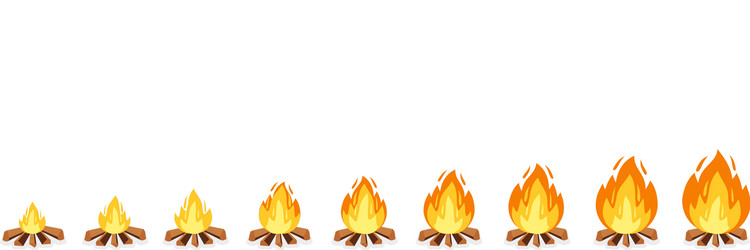 Cartoon fire 3d set for concept design Royalty Free Vector