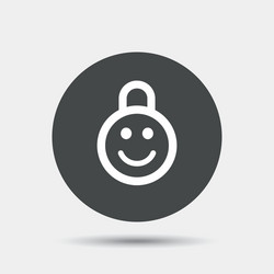 Child lock icon locker with smile symbol Vector Image