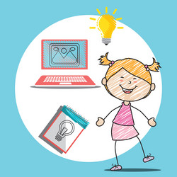 Doodle kids blank frame Royalty Free Vector Image