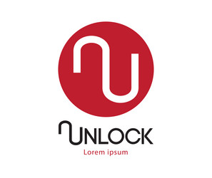 Unlock logo design Royalty Free Vector Image - VectorStock