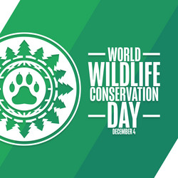 World wildlife conservation day december 4 Vector Image