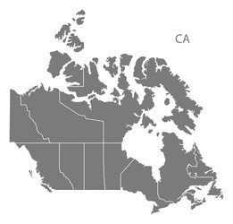 Ontario canada map grey Royalty Free Vector Image