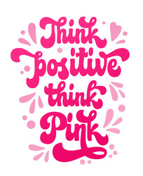 Go pink - isolated hand drawn lettering logo Vector Image