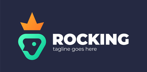 King rocket logo simple and crown Royalty Free Vector Image