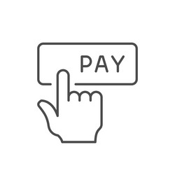 Linear simple black pay now button concept of Vector Image