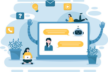 Robot virtual assistance or chatbot background Vector Image