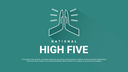 National high five day banner poster isolated Vector Image