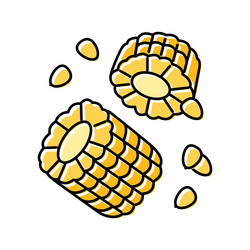 Cute cartoon corn grain isolated on white Vector Image