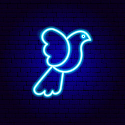 Hummingbird neon logo design colibri bird Vector Image