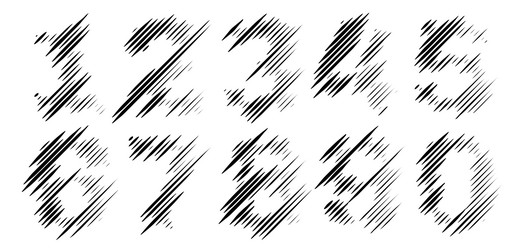 Halftone numbers set half tone numeral symbols Vector Image