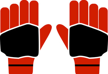 Cricket gloves logo simple style Royalty Free Vector Image