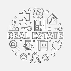 Real estate outline idea background Royalty Free Vector